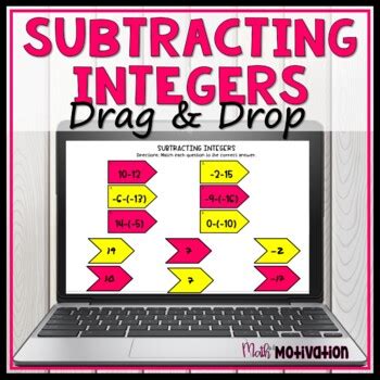 Subtracting Integers Drag And Drop By Math And Motivation TpT