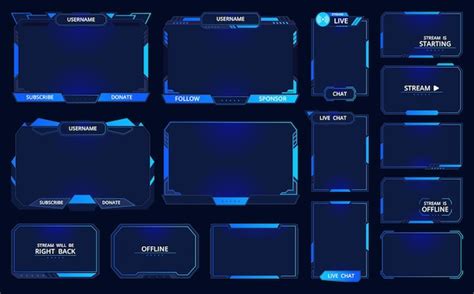 Premium Vector Game Stream Frames Futuristic Gamers Live Streaming