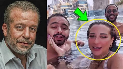 فضيحة اسما بنت الفنان شريف منير بالبكينى فى حمام سباحه مع شابين فى دبى