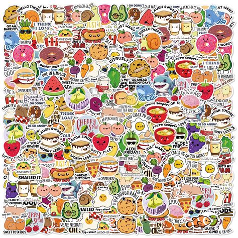 50 Шт Милые Наклейки С Фруктами И Героями Мультфильмов Для Ноутбуков Бутылок С Водой