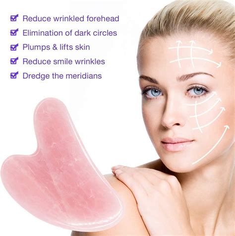 Rose Quartz Gua Sha Massage Tool For Facial And Body Spa Jade Stone Gua