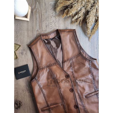 Brown Leather Vest Lamb Leather Vest Dark Brown Leather Vest Men