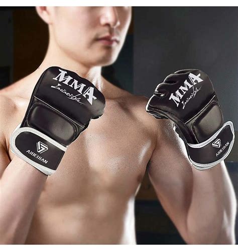 스파링 장갑 권투 초보자 복싱 이종격투기 오픈형 글러브 블랙 티몬