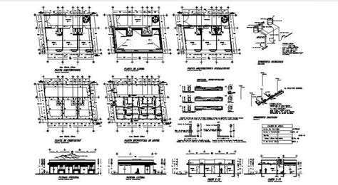 Elevation Plan And Sectional Detail Of Store Building 2d View Layout Autocad File