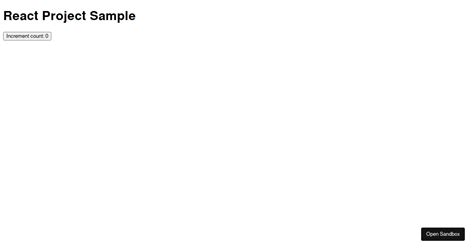 React Project Sample Codesandbox