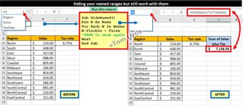 Tom Urtis On Linkedin Hiding Your Named Ranges But Still Work With Them