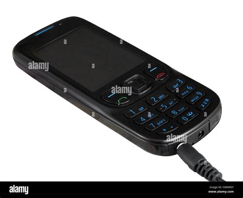 Mobile Phone With Power Supply Cable Stock Photo Alamy