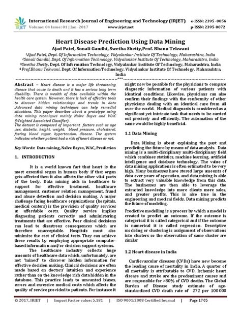 Heart Disease Prediction Using Data Mining Pdf Data Mining Wellness