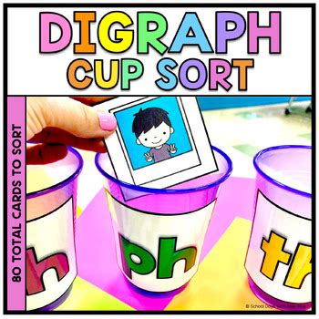 Digraph Cup Sort Phonics Activity By Babe Days With Miss Mae