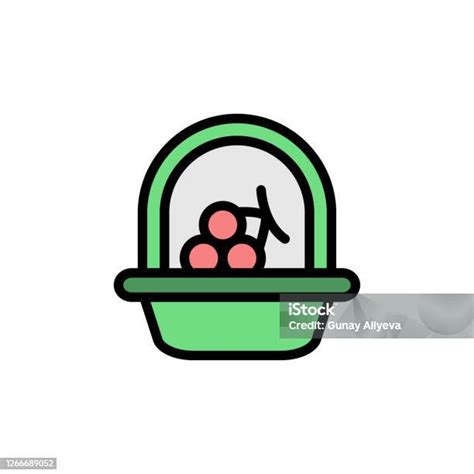 葡萄籃圖示簡單的顏色與素食圖示的輪廓向量元素為 Ui 和 Ux 網站或移動應用程式向量圖形及更多健康飲食圖片 健康飲食 商品 商標