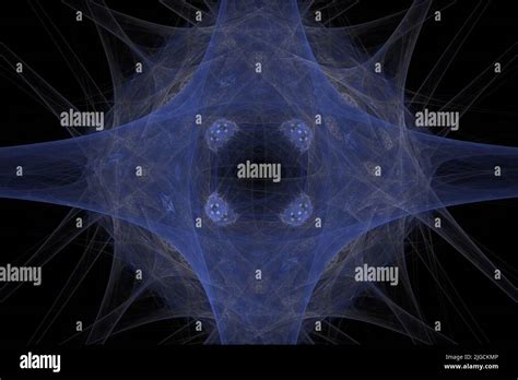 Digital Fractal Render Exquisite Dynamic Flowing Blue Lines Of Energy