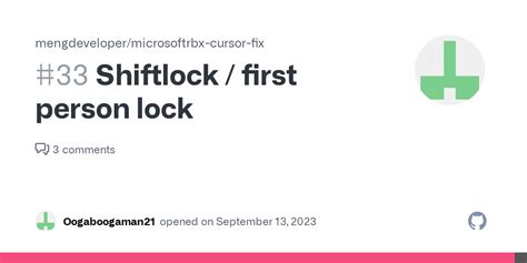 Shiftlock First Person Lock · Issue 33 · Mengdevelopermicrosoftrbx