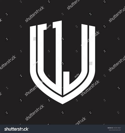 Uj Logo Monogram Emblem Shield Design Stock Vector Royalty Free