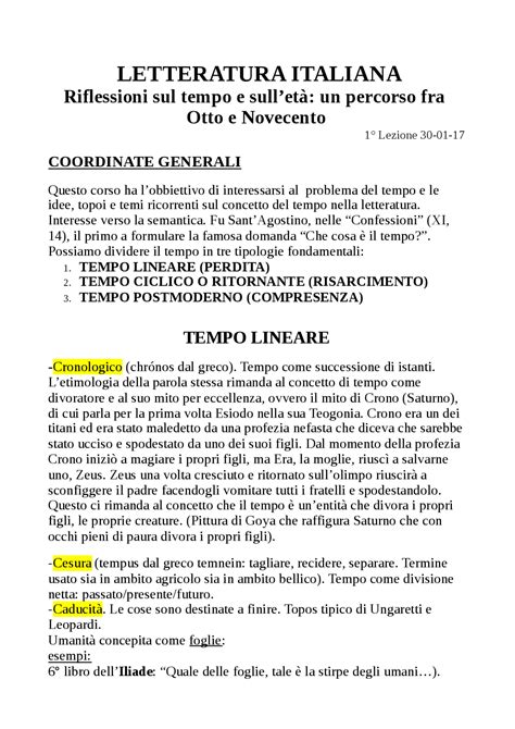 Riassunto Lezioni Professor Campana Docsity