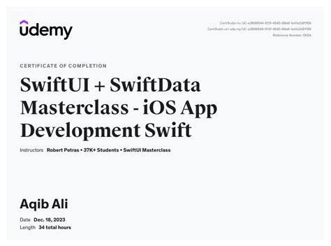 Aqib Ali On Linkedin Iosappdevelopment Swiftui Swiftdata Udemycertification