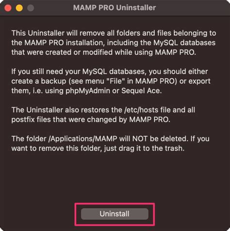 Mamp Proをアンインストールしてmamp無料版だけにする方法