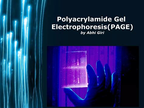 Polyacrylamide Gel Electrophoresis Ppt