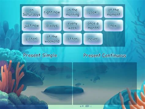 A Present Simple Continuous Time Words Group Sort