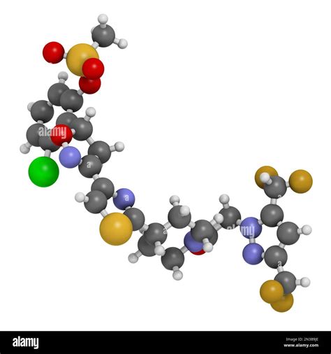 Fluoxapiprolin Fungicide Molecule 3D Rendering Atoms Are Represented As Spheres With