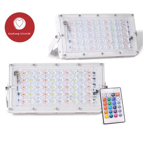 Jual Lampu Sorot Led Rgb W V Warna Warni Led Sorot Remot Watt Garansi Shopee Indonesia
