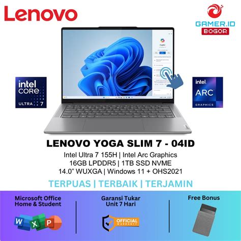 Jual Lenovo Yoga Slim Touch Oled Intel Ultra H Gb Tb W Ohs Wuxga Evo Id