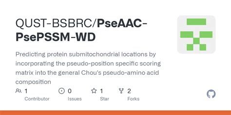 Github Qust Bsbrcpseaac Psepssm Wd Predicting Protein Submitochondrial Locations By