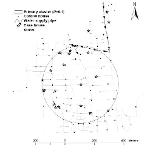 Geospatial Map Of The Outbreak Area Showing The Number Of Cases