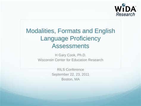 Pdf Modalities Formats And English Language Proficiency Focus On