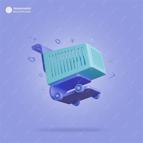 쇼핑 카트 아이소메트릭 3d 렌더링 아이콘 무료 Psd 파일