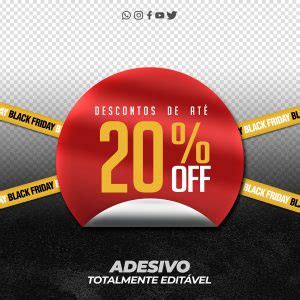 Selo 3D Para Composição Desconto 20 Off PSD download Designi