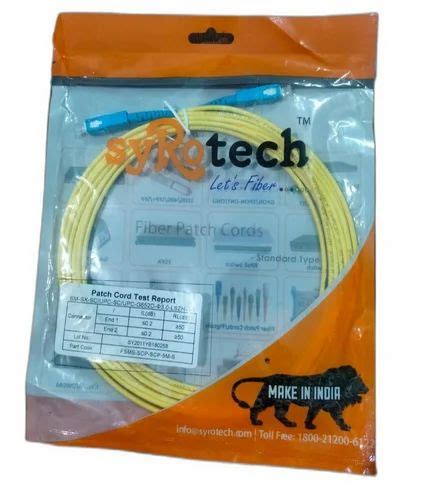 Syrotech Fiber Patch Cord At ₹ 95 Piece Fiber Optic Patch Cord In
