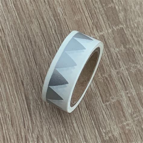 Masking Tape Fond Blanc Avec Triangles Argentés Washi Tape