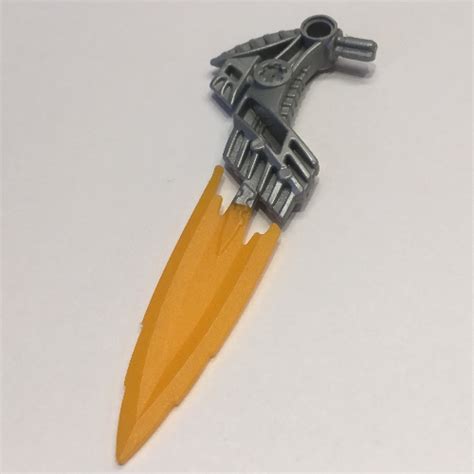 LEGO PART Pat Large Figure Weapon Blade Fire Shooter With Orange Blade Rebrickable