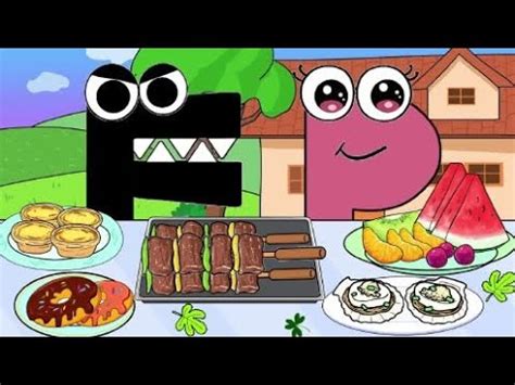美食动画字母F和P吃丰富的一餐 70 YouTube
