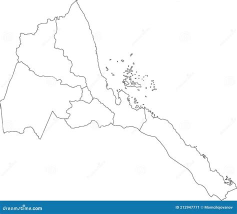 Map Of Eritrea With Black Contour Lines Cartoon Vector 163747855