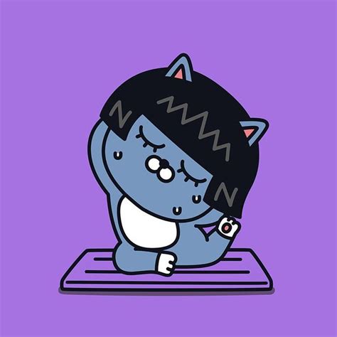 카카오프렌즈 • Kakao Friends On Instagram “ 💜도도한 네오는 몸매관리 중💜 다가올 여름을 위해 홈