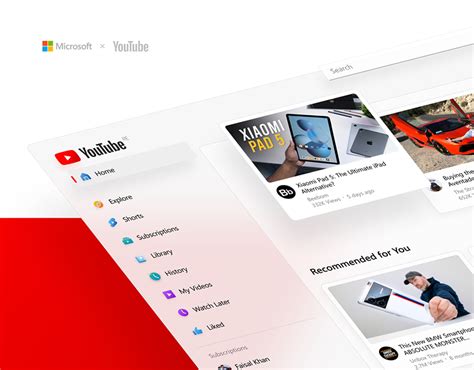 Youtube Uwp Adopting Fluent Design Guidelines On Behance