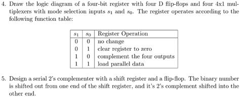 GET ANSWER 4 Draw The Logic Diagram Of A Four Bit Register With Four