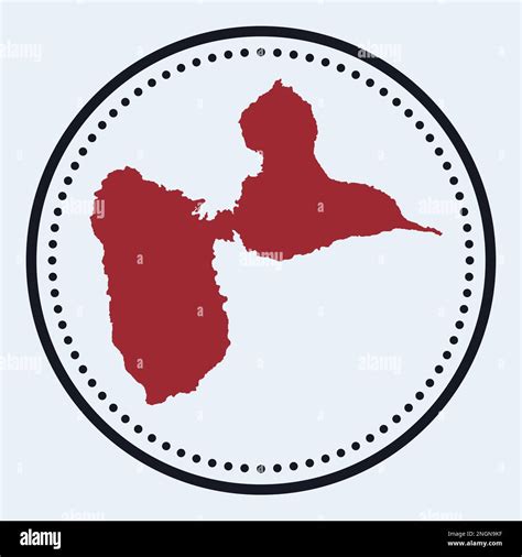 Basse Terre Island Round Stamp Round Logo With Map And Title Stylish