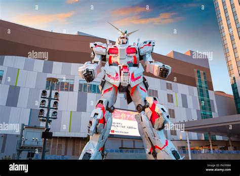 TOKYO JAPAN APRIL Full Size Mobile Suit RX Unicorn Gundam Replica From The Mobile