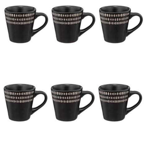 Tasses à Café Paris Prix Ethnikaa Lot De 6 8cl Faïence Noir