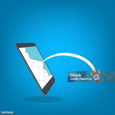 Fail App Launch Fail Startup Vector Concept Flat Cartoon Rocket Or