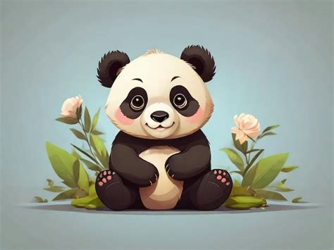 귀여운 판다 클리파트 터 일러스트레이션 프리미엄 Ai 생성 이미지