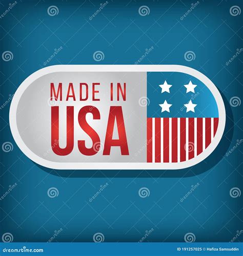 Made In Usa Label Vector Illustration Decorative Design Stock Vector