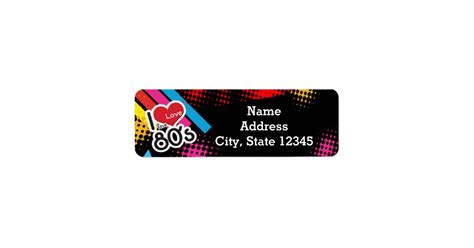 80s Eighties Party Retro Address Labels Sticker Zazzle