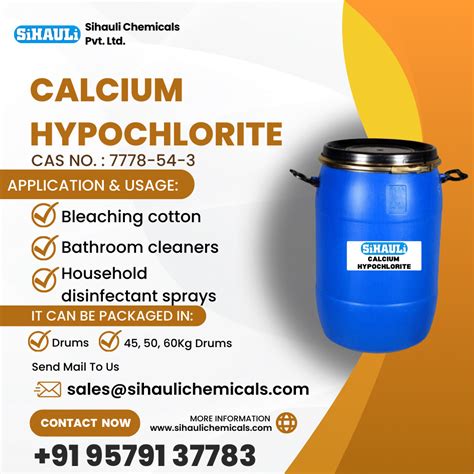 Calcium Hypochlorite Manufacturer And Exporter From Mumbai India