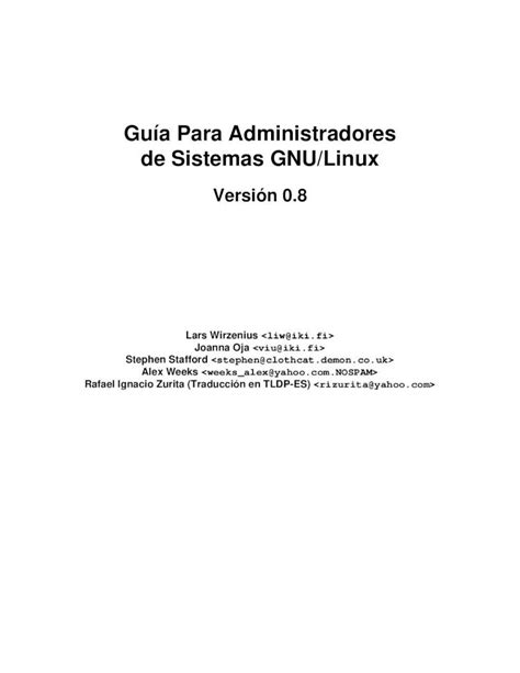 Pdf De Sistemas Gnulinux Guía Para Administradorespara Sistemas Gnu