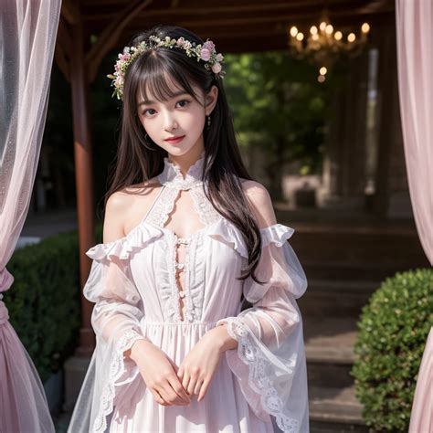 최고 품질 섬세한 얼굴，공정한 Visual Work살아 있는 것 같은， 영원 검은 머리 긴 곱슬 머리 Seaart Ai