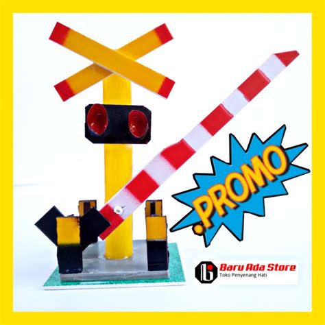 Jual Promo Mainan Palang Pintu Kereta Api Miniatur Perlintasan Kereta