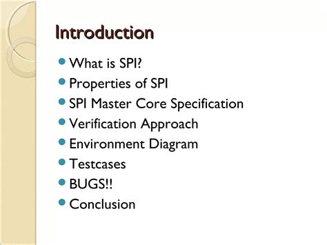 Spi Master Core Verification Ppt